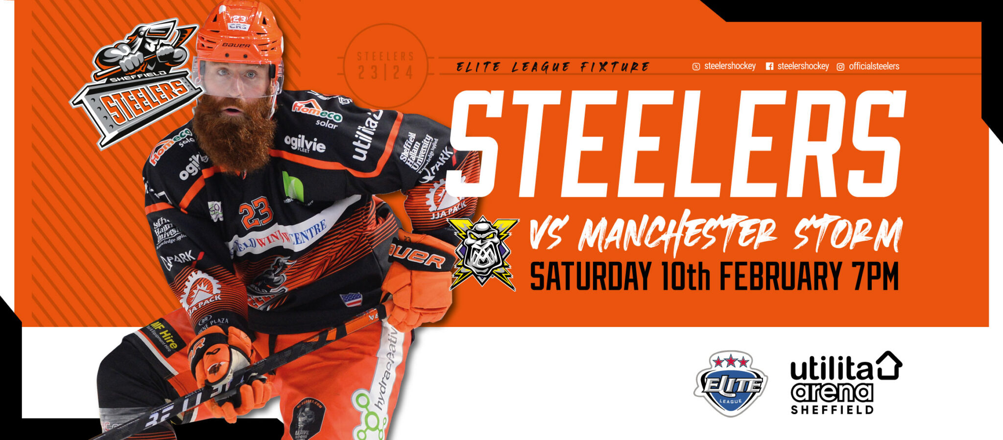 Steelers at HOME on Saturday Vs Manchester Storm – Sheffield Steelers