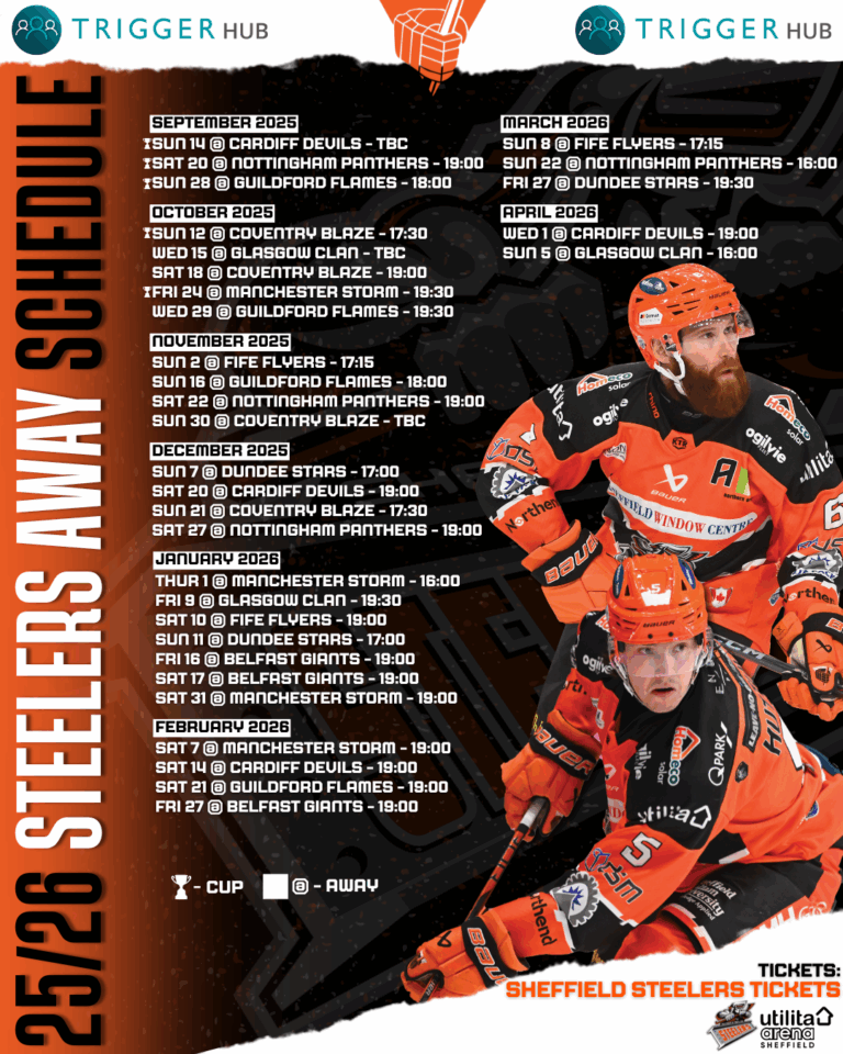 Steelers Fixtures 2025-26 – Sheffield Steelers