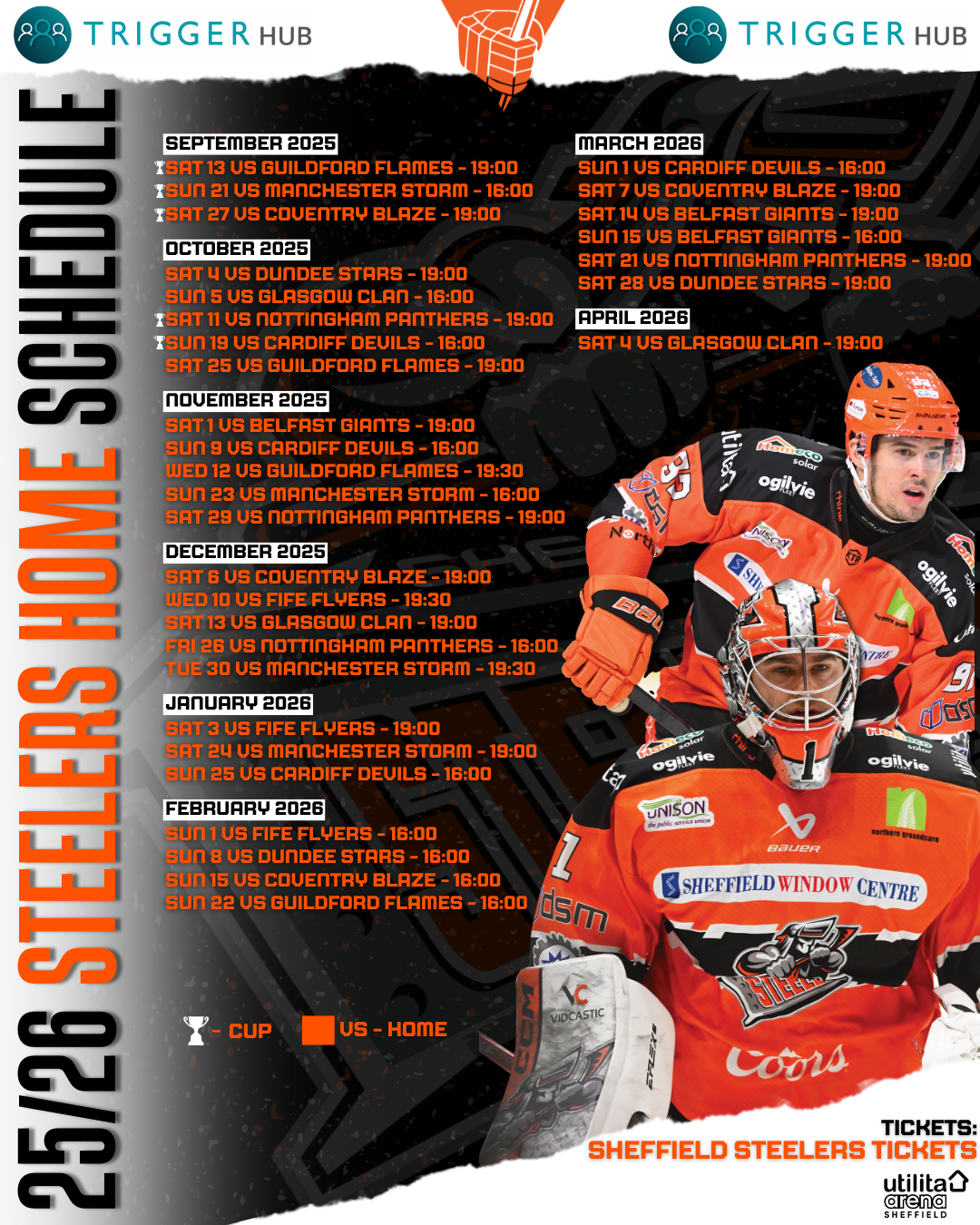 Steelers Fixtures 2025-26 – Sheffield Steelers